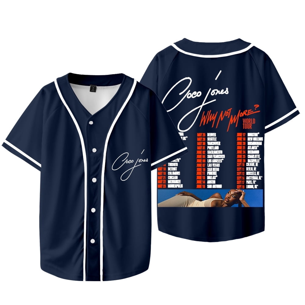 Coco Jones Merch Baseball Uniform Summer Casual V-neck Fashion Neutral ...