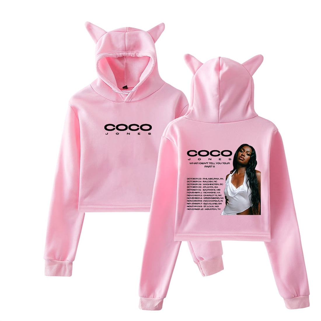 Coco Jones Tour 2024 Cat Ear Hoodies Unique Clothes for Women Fashion ...
