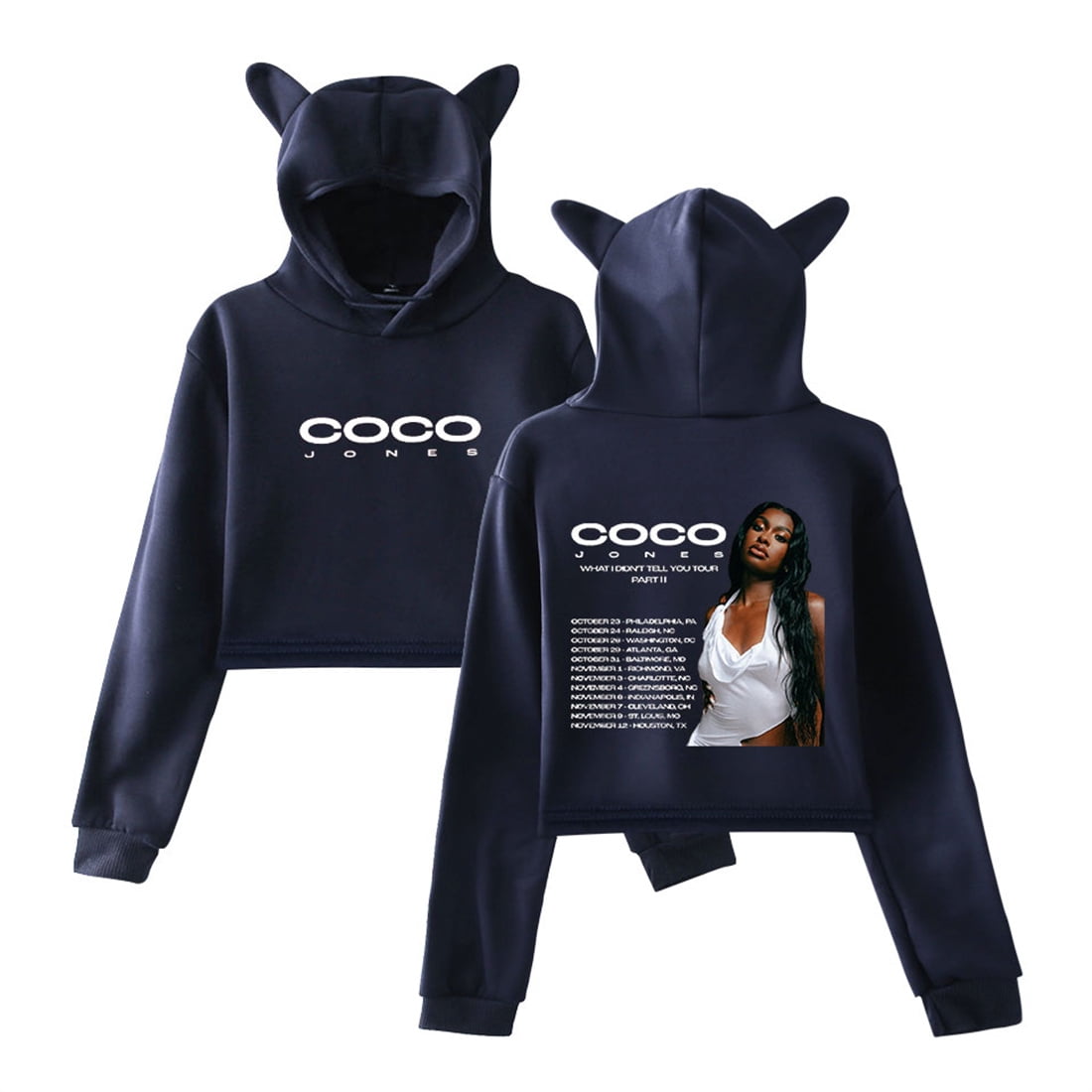 Coco Jones Tour 2024 Cat Ear Hoodies Unique Clothes for Women Fashion ...