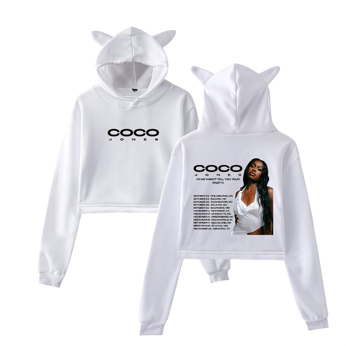 Coco Jones Tour 2024 Cat Ear Hoodies Unique Clothes for Women Fashion ...