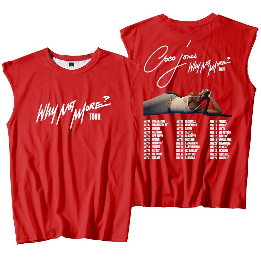 Coco Jones Why Not More Tour Merch Tank Tops Sleeveless Sport Vest ...
