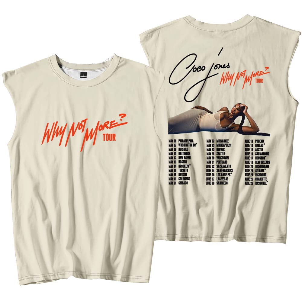 Coco Jones Why Not More Tour Merch Tank Tops Sleeveless Sport Vest ...