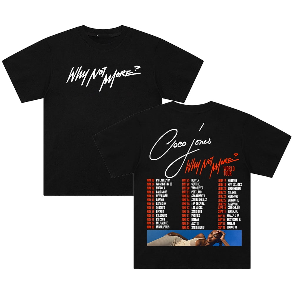 Coco Jones Why Not More World Tour T-shirt Crewneck Short Sleeve Cotton ...