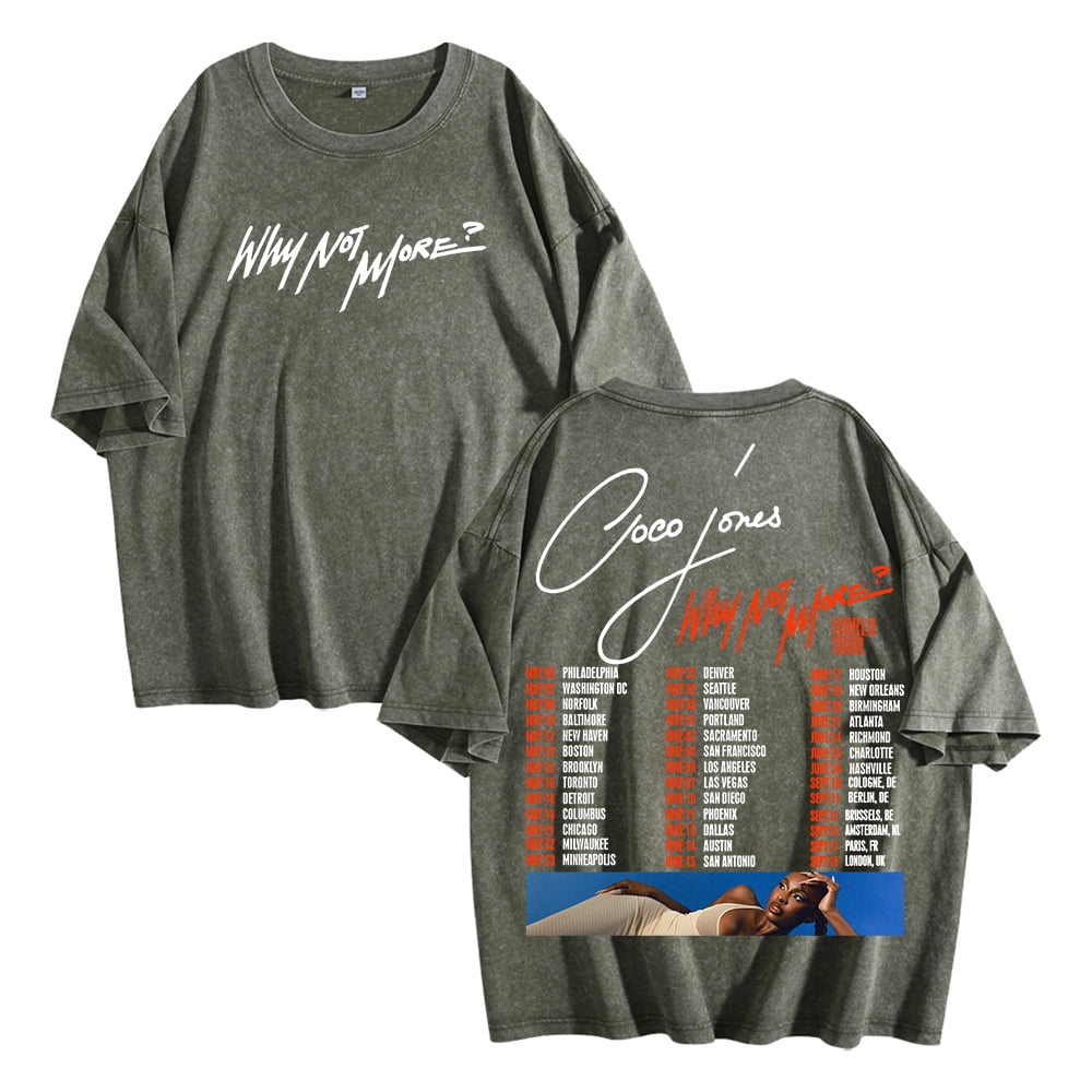 Coco Jones Why Not More World Tour Washed T-shirt Short Sleeve Cotton ...
