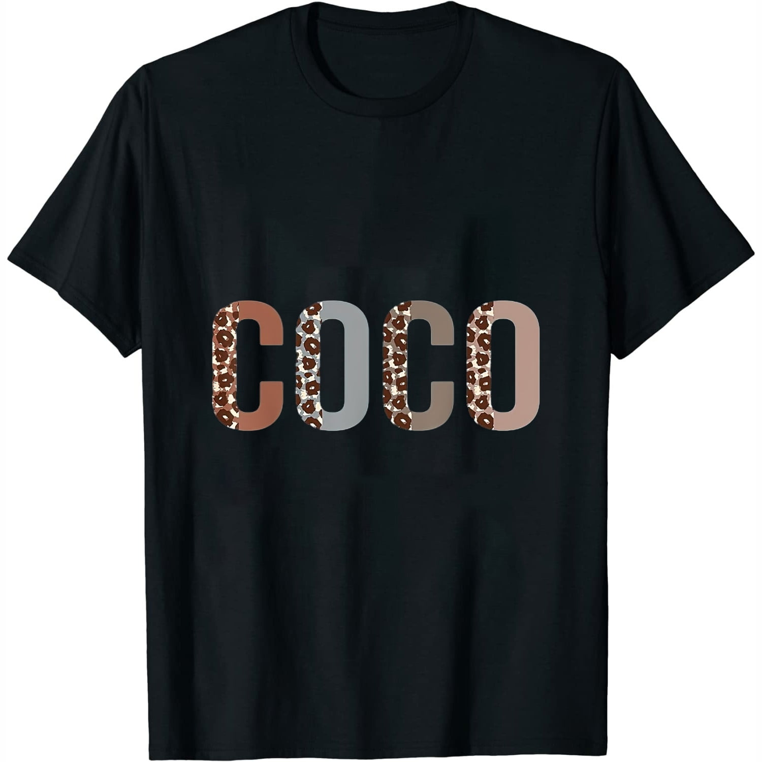 Coco Leopard Print Mom Cute Mothers Day Funny Grandma Womens T-Shirt Black - Walmart.com
