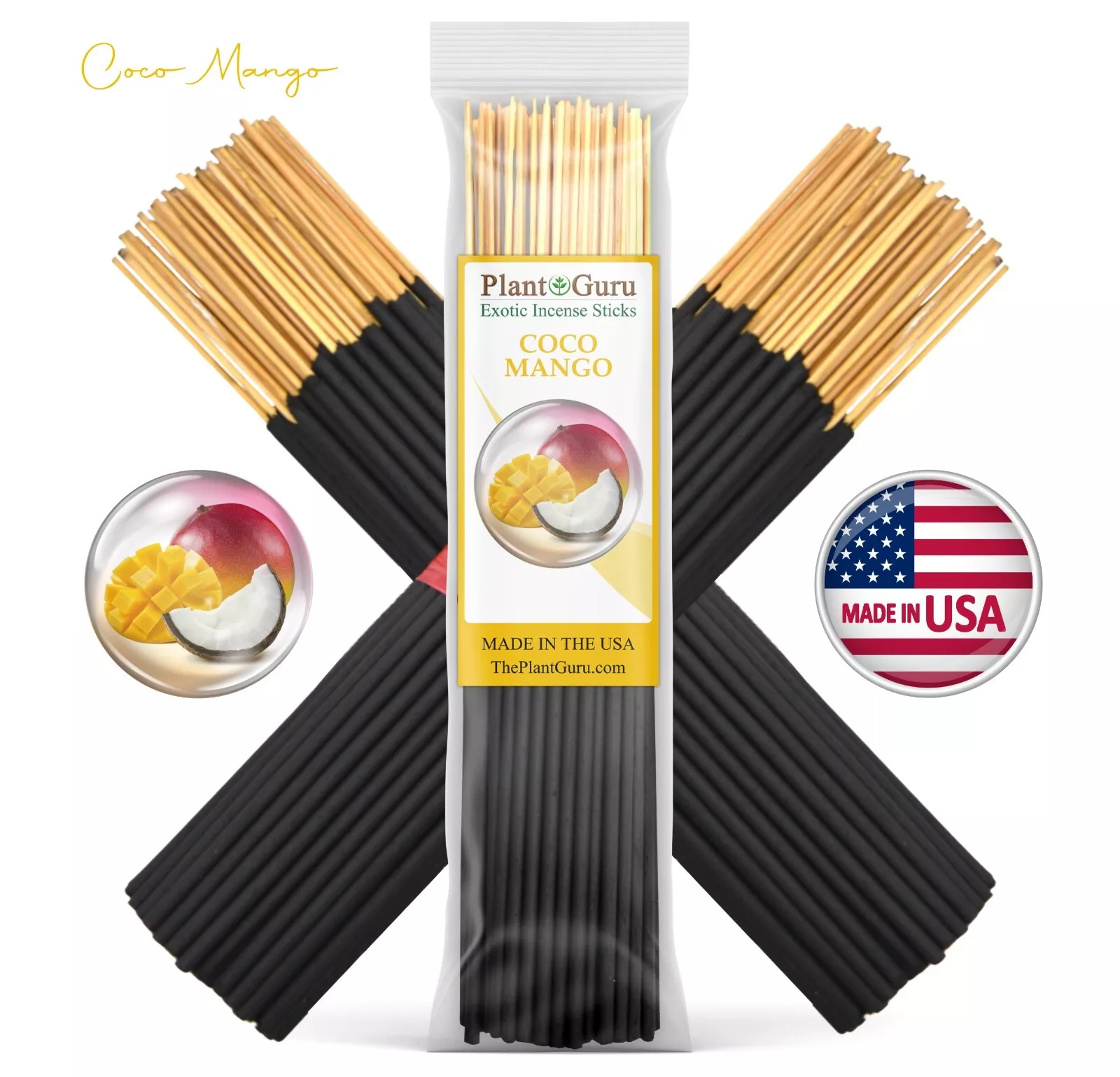 Coco Mango Incense Sticks 7" Bulk - 1 Bundle 85 to 100 Sticks - Smooth ...