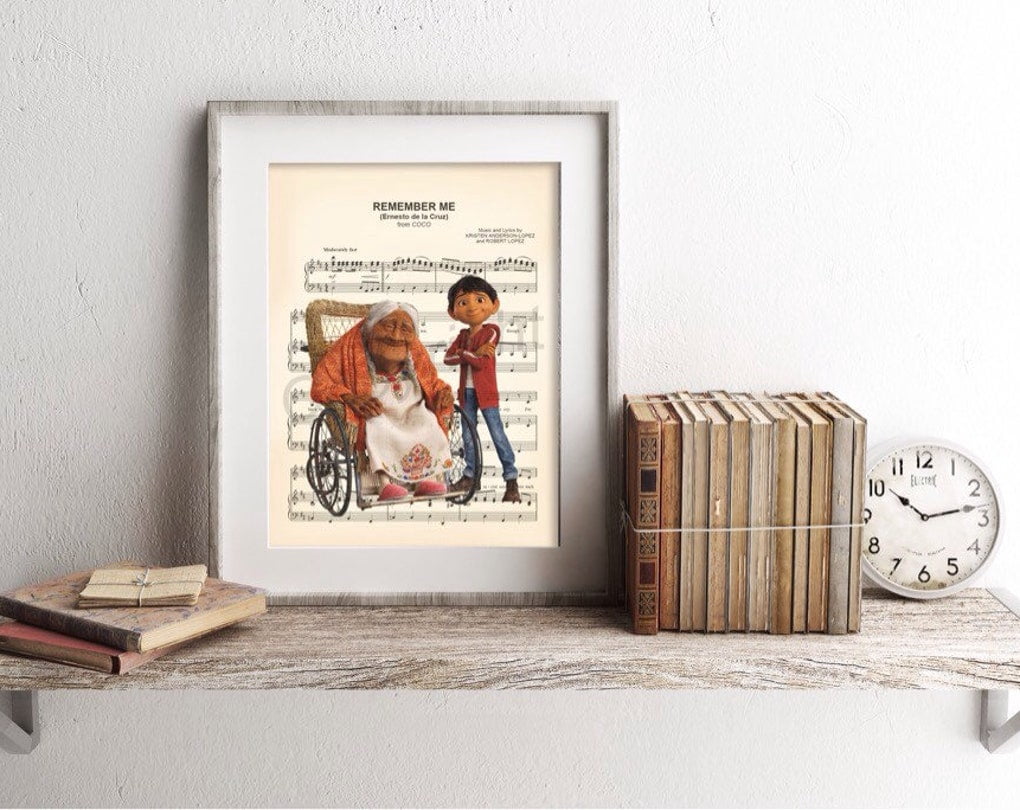 Coco Miguel And Mamà Coco Remember Me Sheet Music Art Print ,Decor For ...