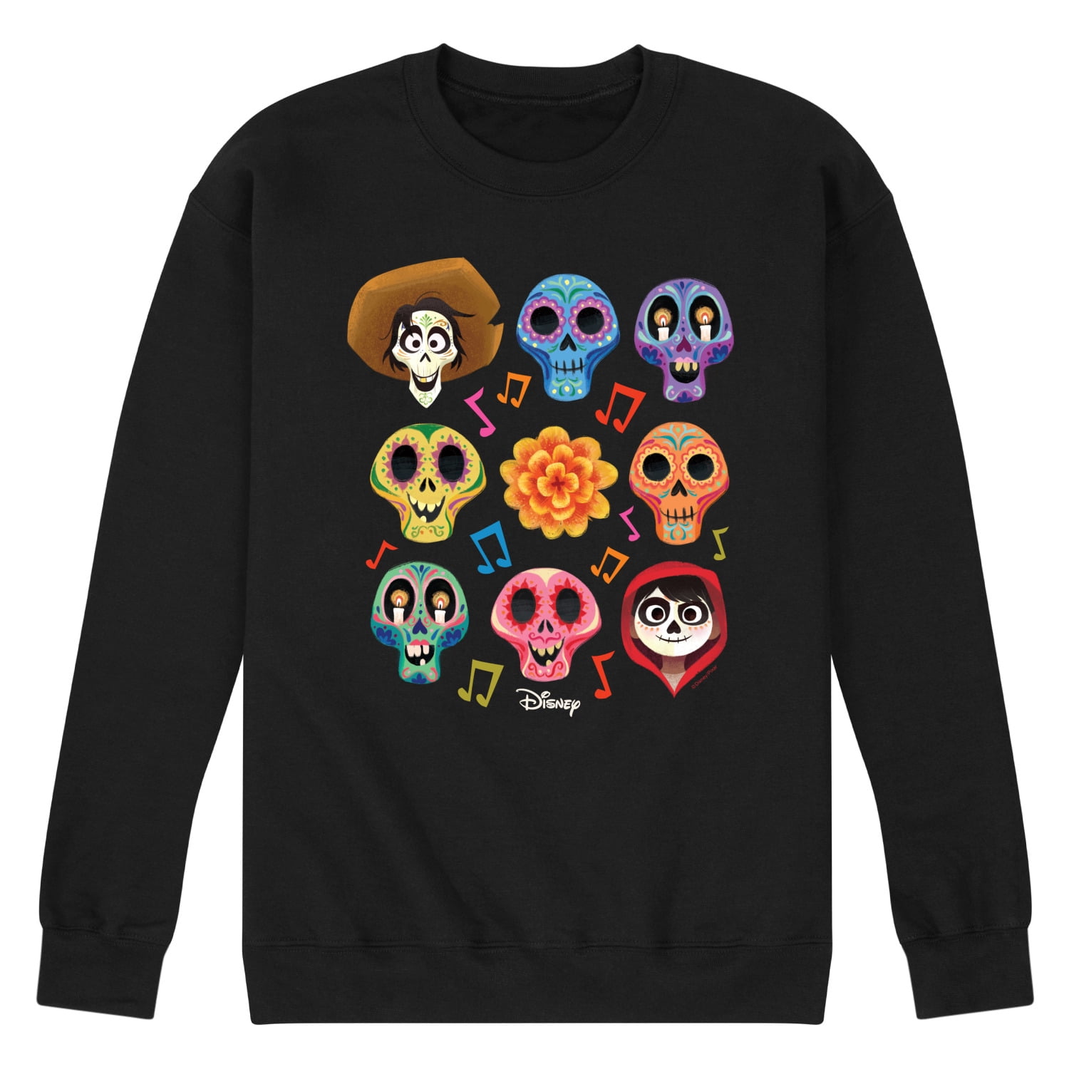 Coco - Musical Skulls - Men's Crew Neck Fleece Pullover - Walmart.com