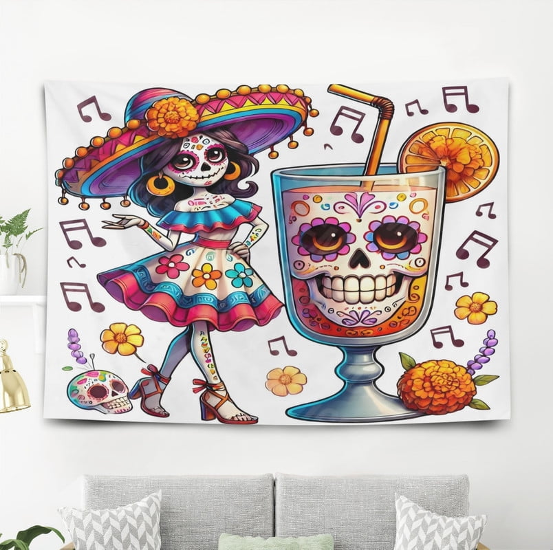 Coco Pattern Wall Hanging 50*60 Inches High-Quality Peach Skin Velvet ...