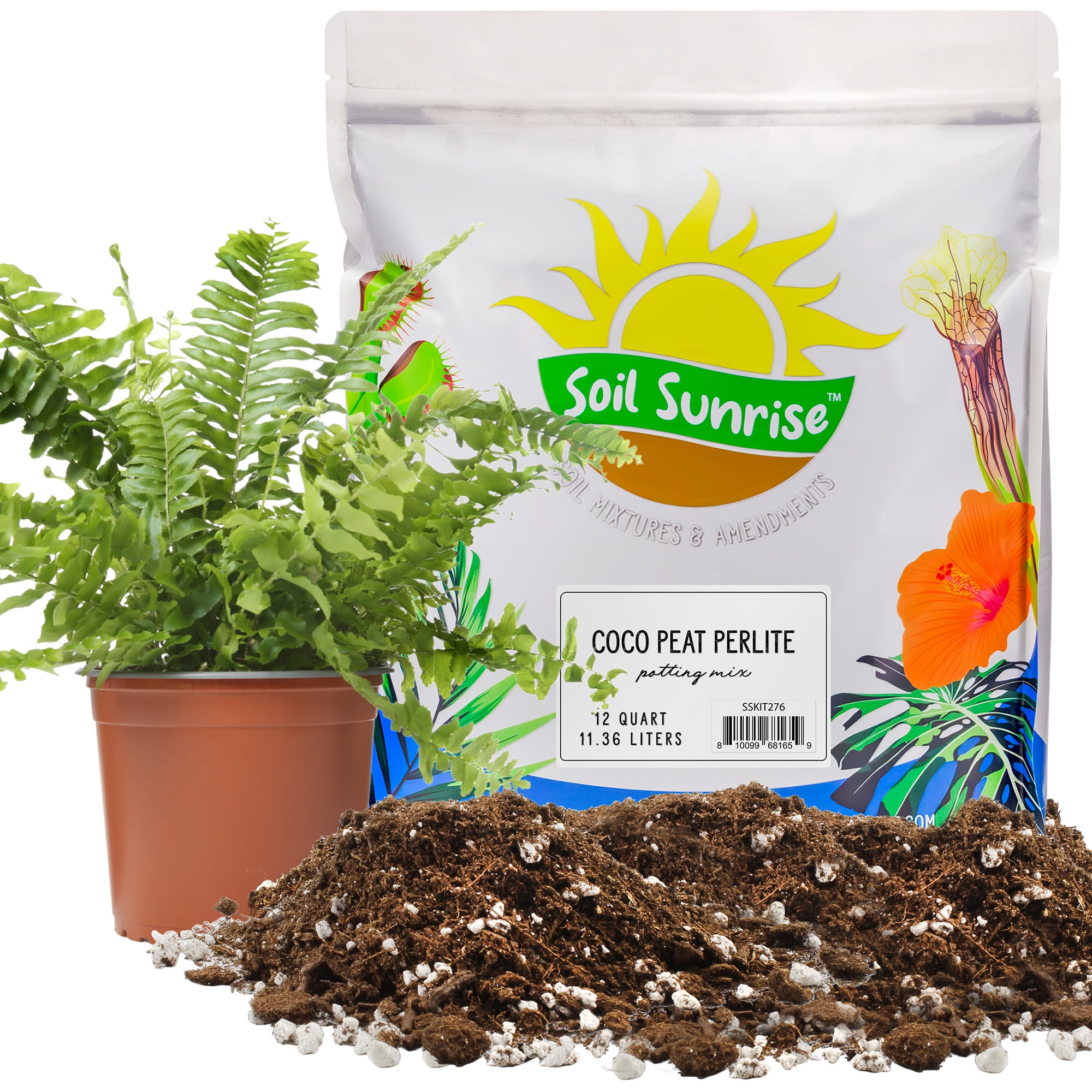 Coco Peat Perlite Potting Mix (12 Quarts), Loose Coconut Coir and ...