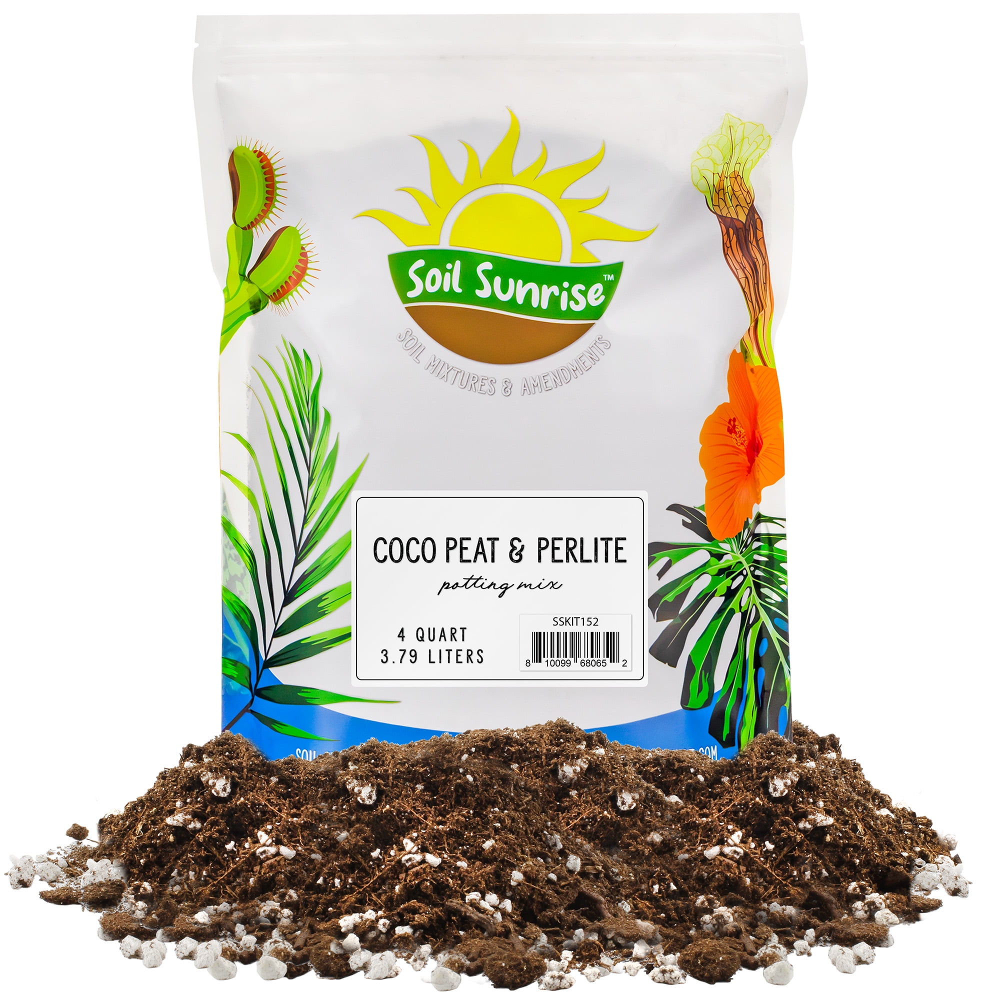 Coco Peat Perlite Potting Mix (4 Quarts), Loose Coconut Coir and ...
