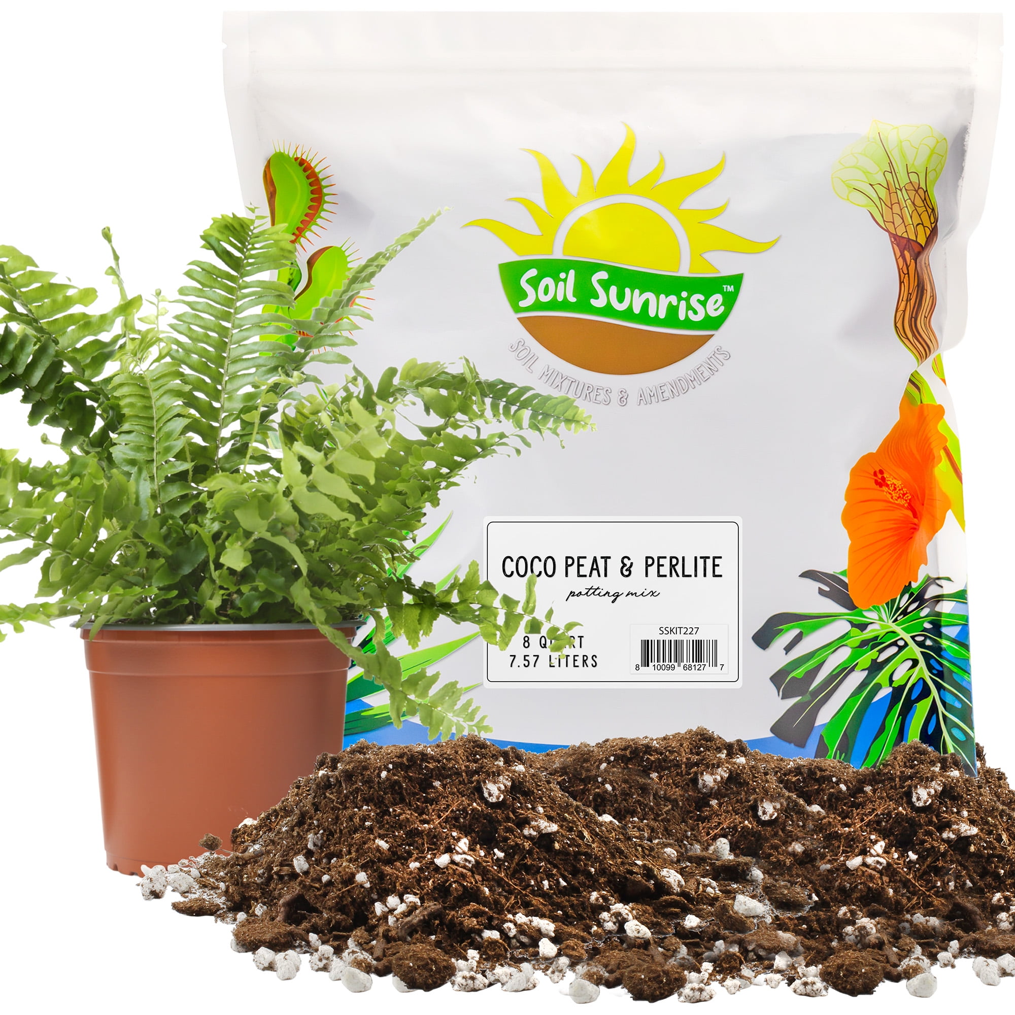 Coco Peat Perlite Potting Mix (8 Quarts), Loose Coconut Coir and ...