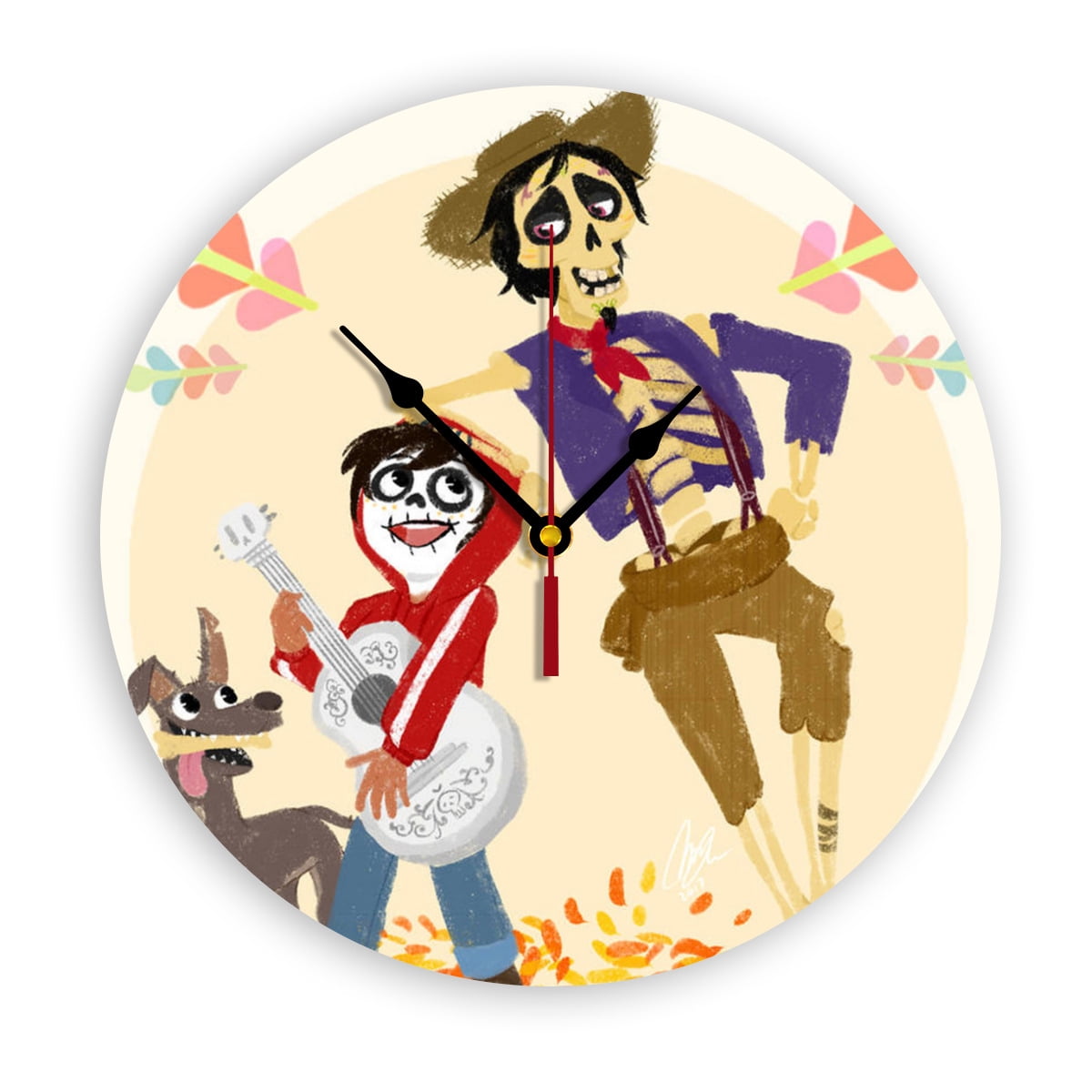 Coco Pixar Wall Clock, Clear Glass Dial, Silent and No Ticking Sound ...