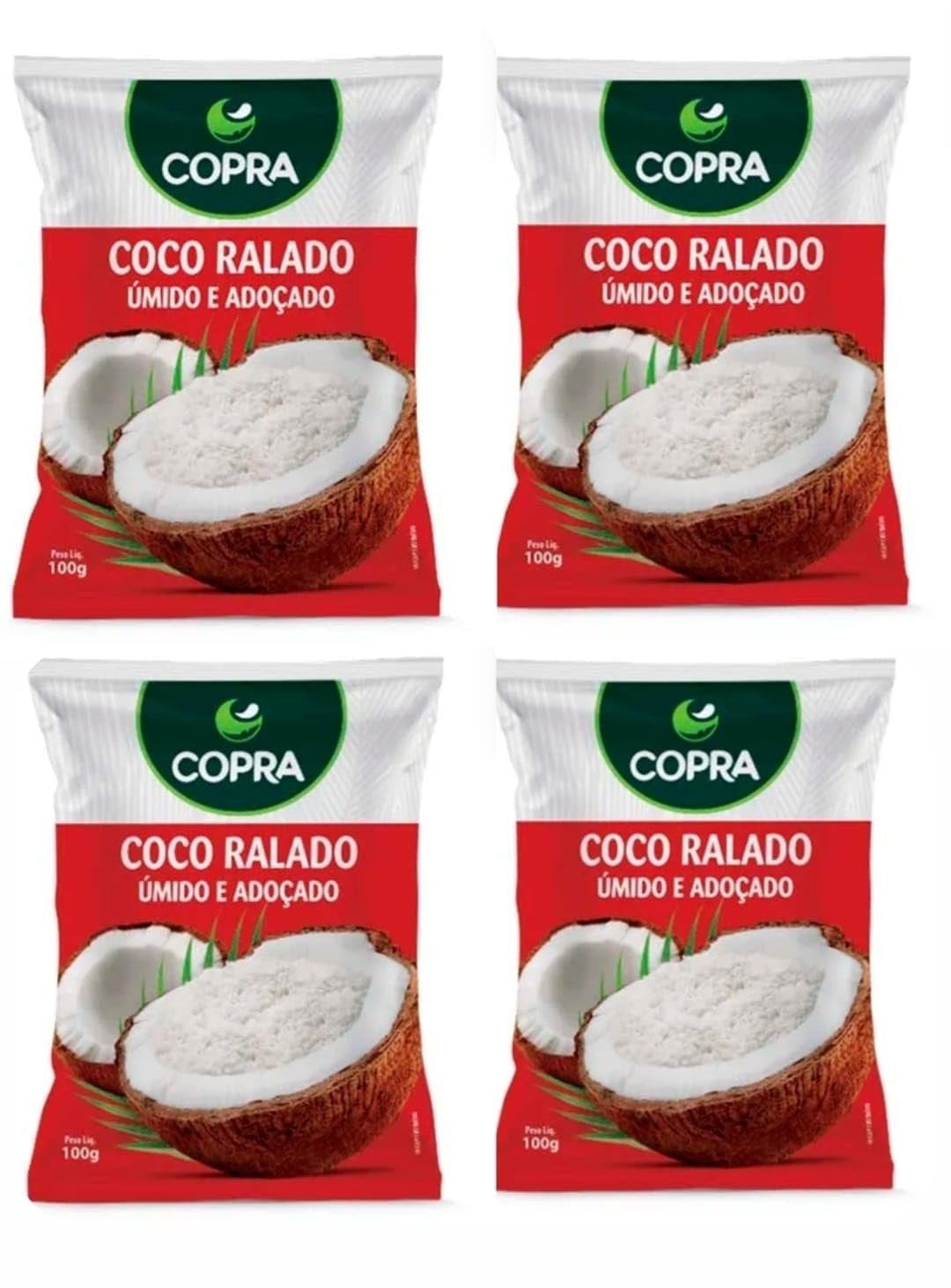 Coco Ralado Brasileiro Copra Pack of 4x100g Brazil in Texas Bundle ...