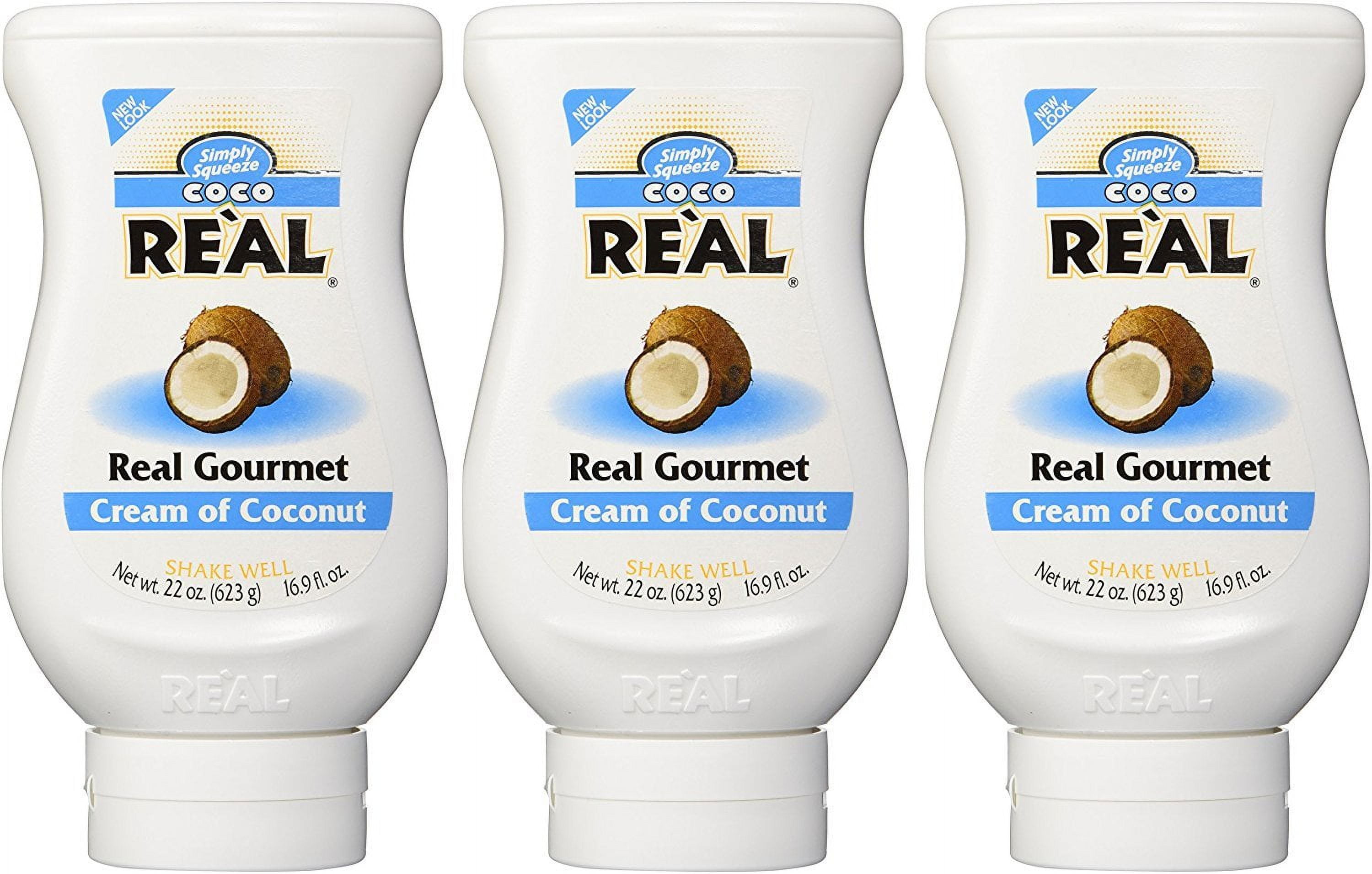Coco Reàl, Cream of Coconut, 16.9 FL OZ Squeezable Bottle (Pack of 3 ...