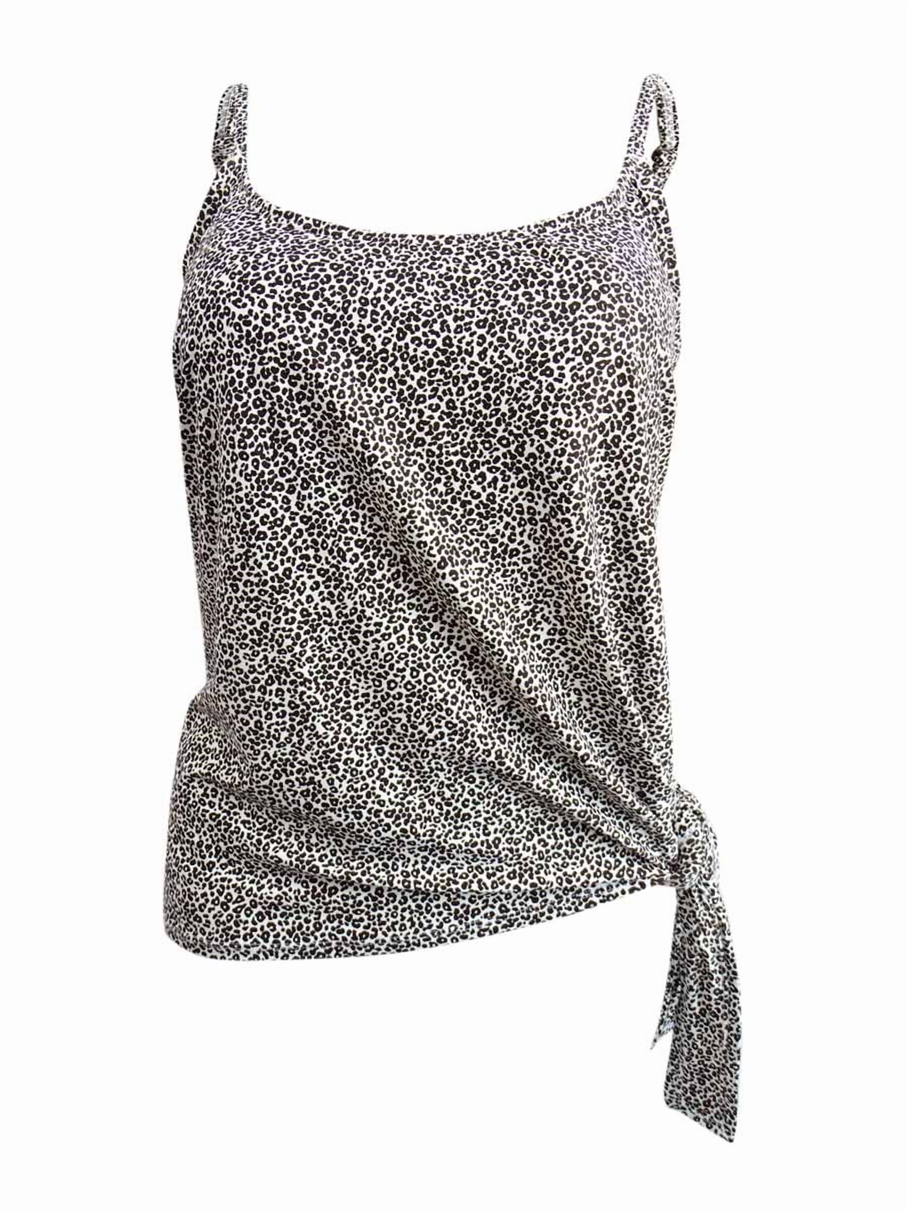Coco Reef Women's Cheetah Stella Tie Side Tankini Swim Top (40F, Brown ...