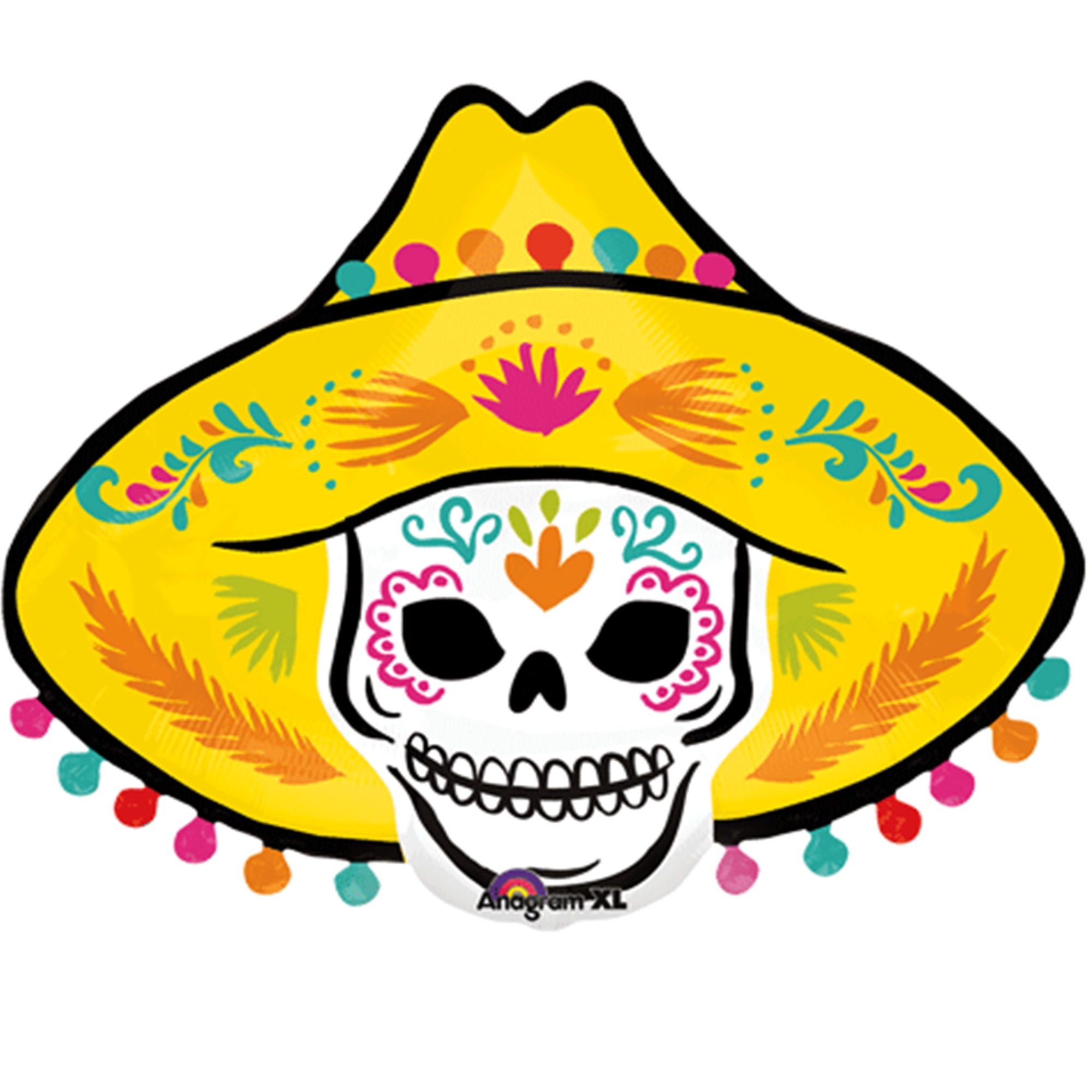 Coco Sombrero Hat Skull Balloon 29" - Walmart.com