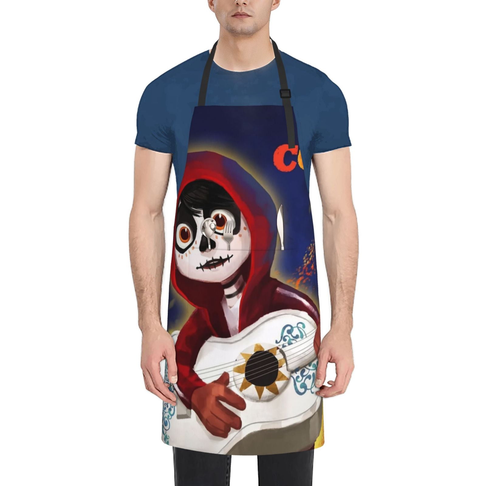 Coco Waterproof Cooking Aprons, Adjustable Bib Soft Chef Apron With 2 Pockets For Men Women ...