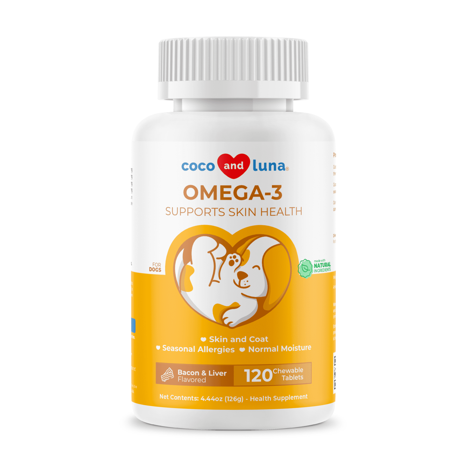 Coco and Luna Omega 3 for Dogs - Dog Shedding, Dry Skin & Heart Support ...