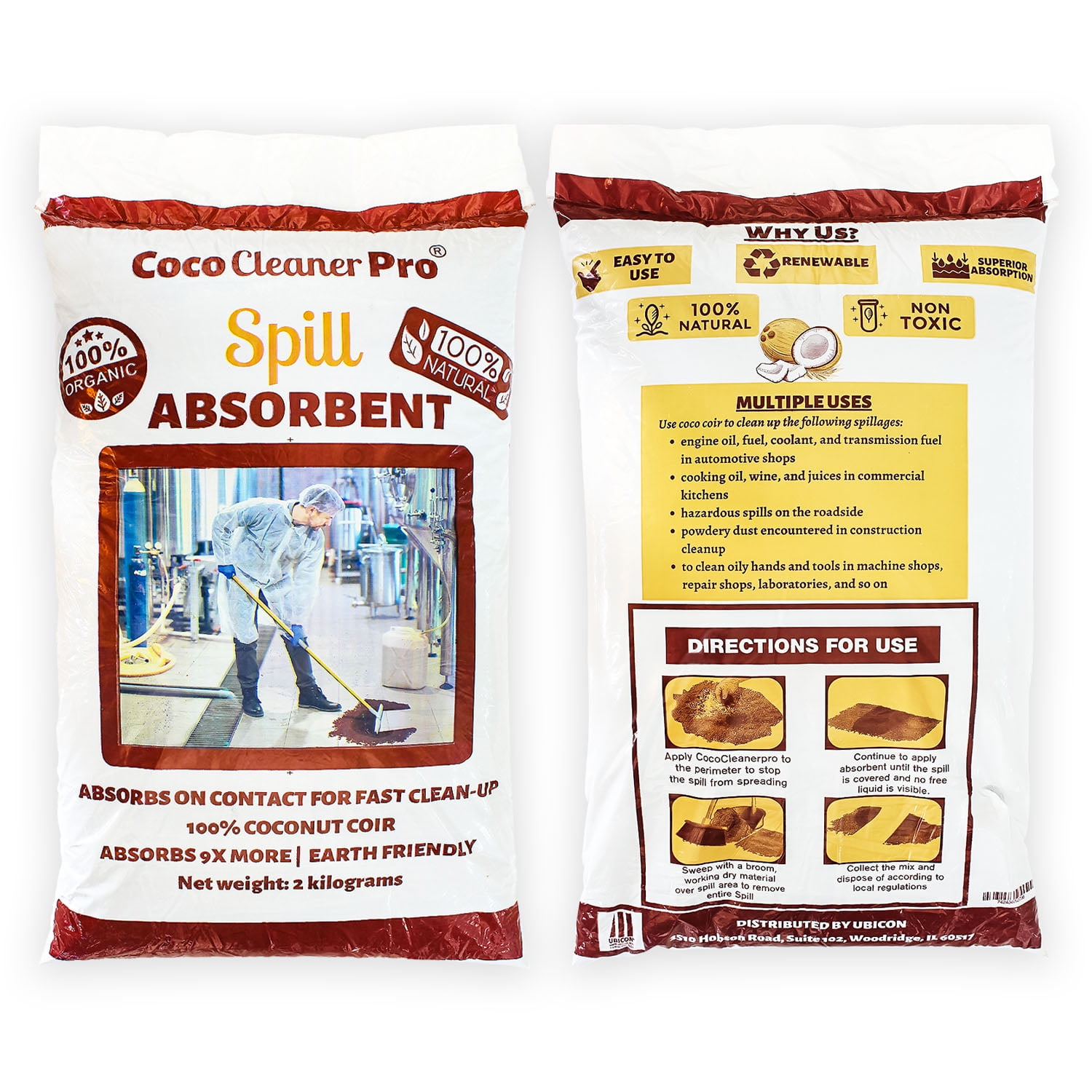 CocoCleanerPro Coconut Coir Oil Absorbent, Paint Hardener & Sweeping ...