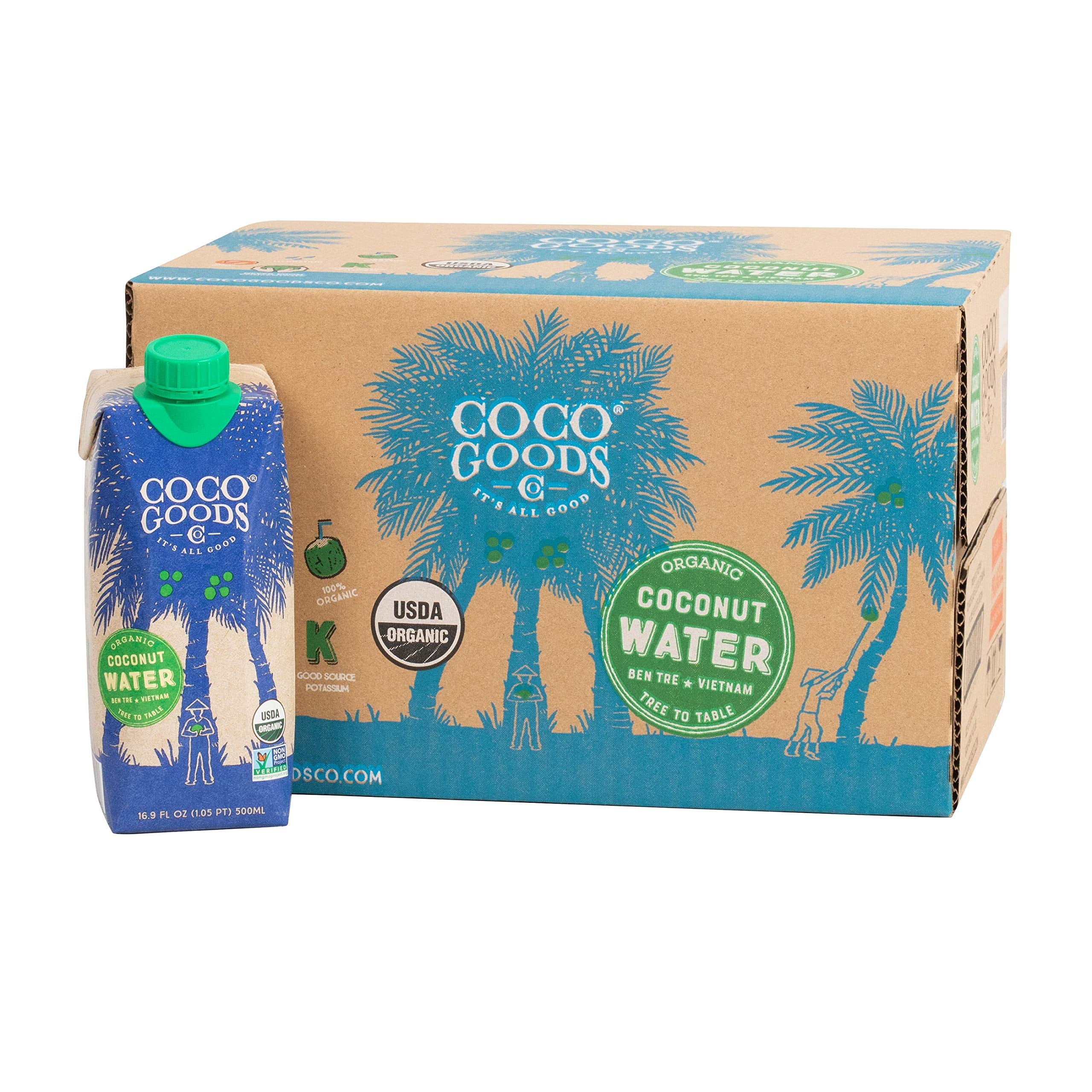 CocoGoodsCo Single-Origin 100% Organic Coconut Water, Non-GMO, Never ...