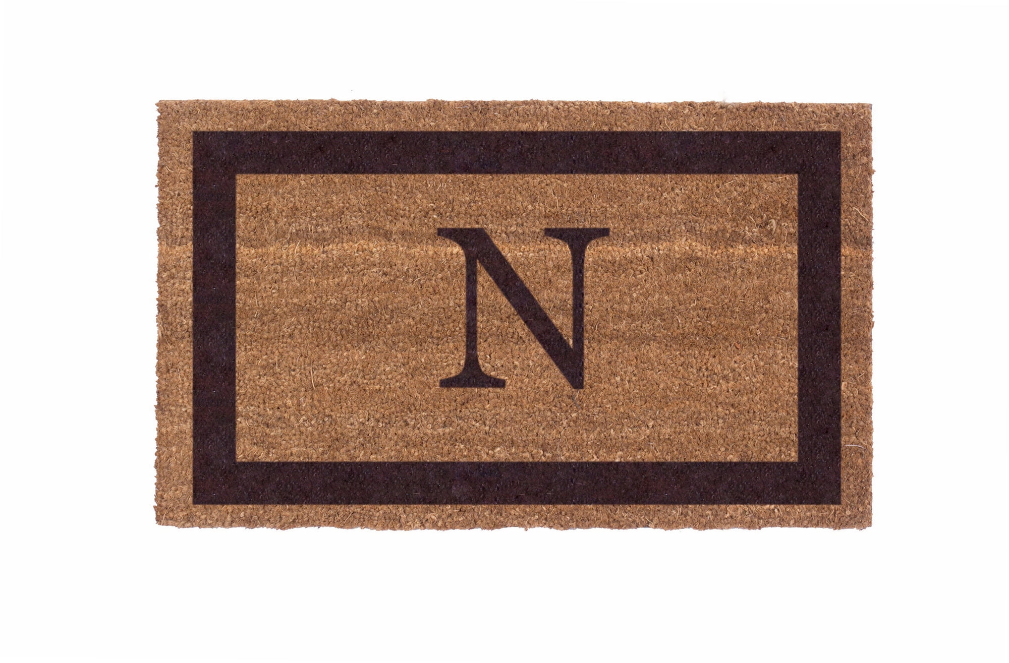CocoMatsNMore Monogram (C) Vinyl Backed Brown Single Border Doormats 38 ...