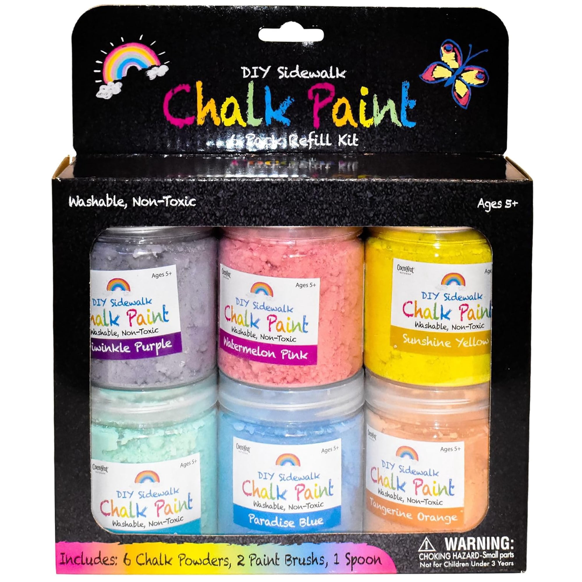 CocoNut Outdoor: DIY Sidewalk Chalk Paint Kit - 6 Pack Powdered Chalk ...