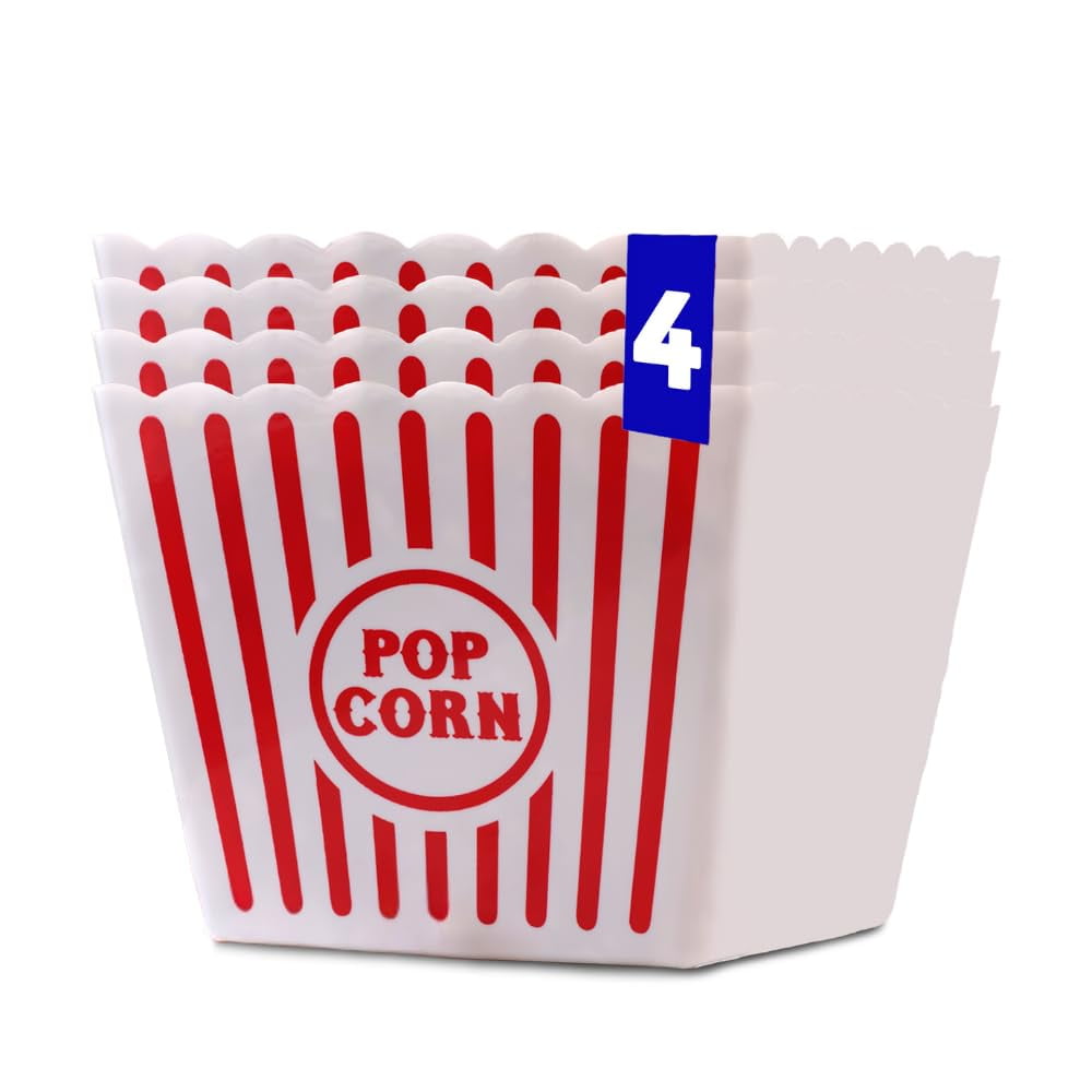 Movie Night Popcorn Containers for Theater, Cinema, and Home Use - Red ...