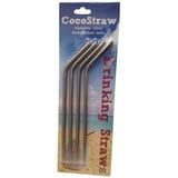 CocoStraw 4 Pack Stainless Steel Drinking Straws - Retail Package ...
