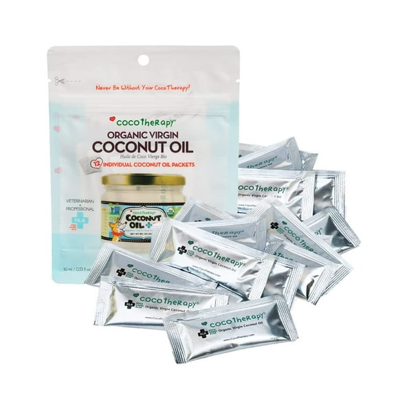 CocoTherapy Organic Virgin Coconut DEF29 Oil Portable Packets for Pets ...