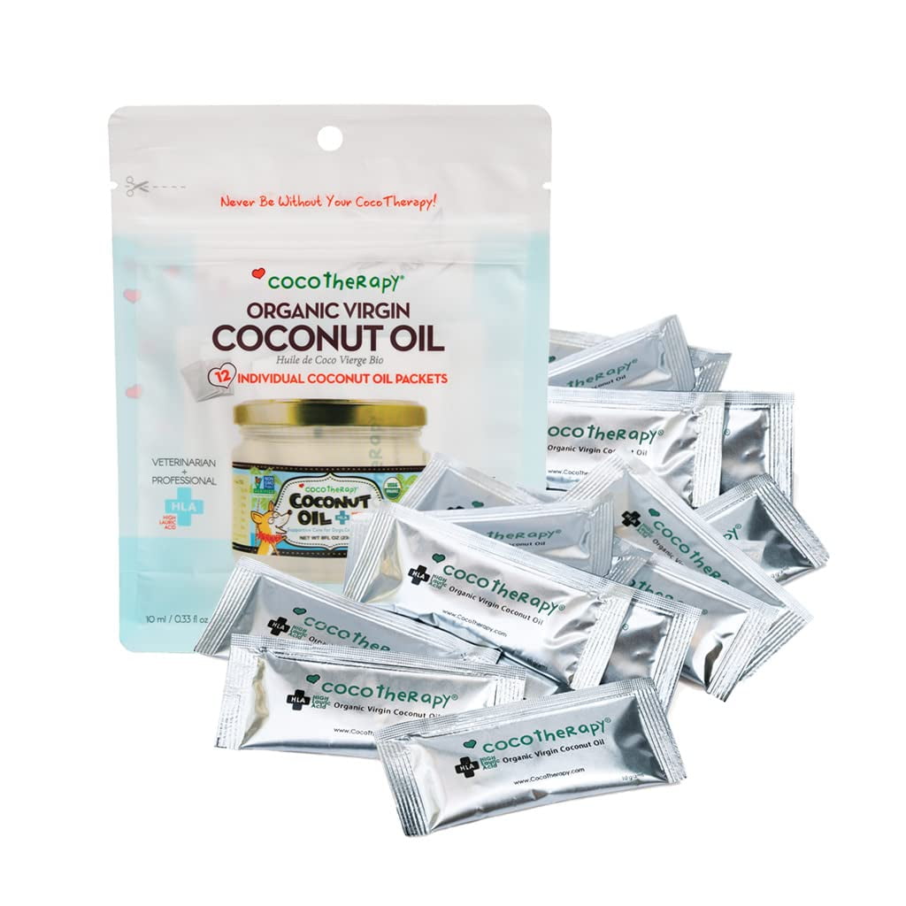 CocoTherapy Organic Virgin Coconut Oil Portable Packets, 12 x 10 ml ...