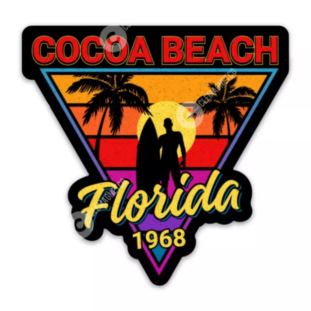 Cocoa Beach Sticker - Shark Florida Beach Phone Decal Water Bottle ...