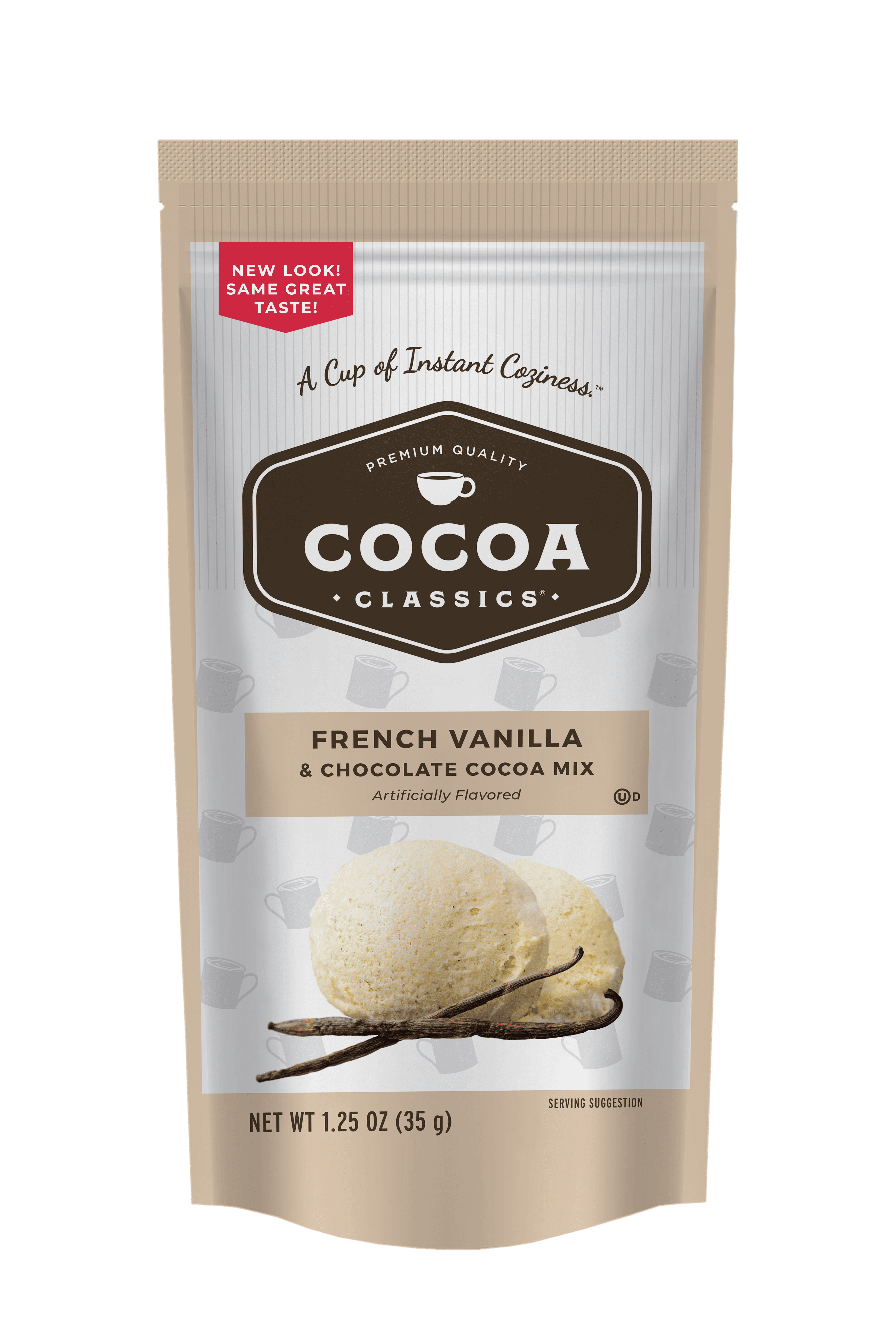 Cocoa Classics® French Vanilla & Chocolate Instant Cocoa, 1.25 oz. 1 Packet (35g) Serving Size ...