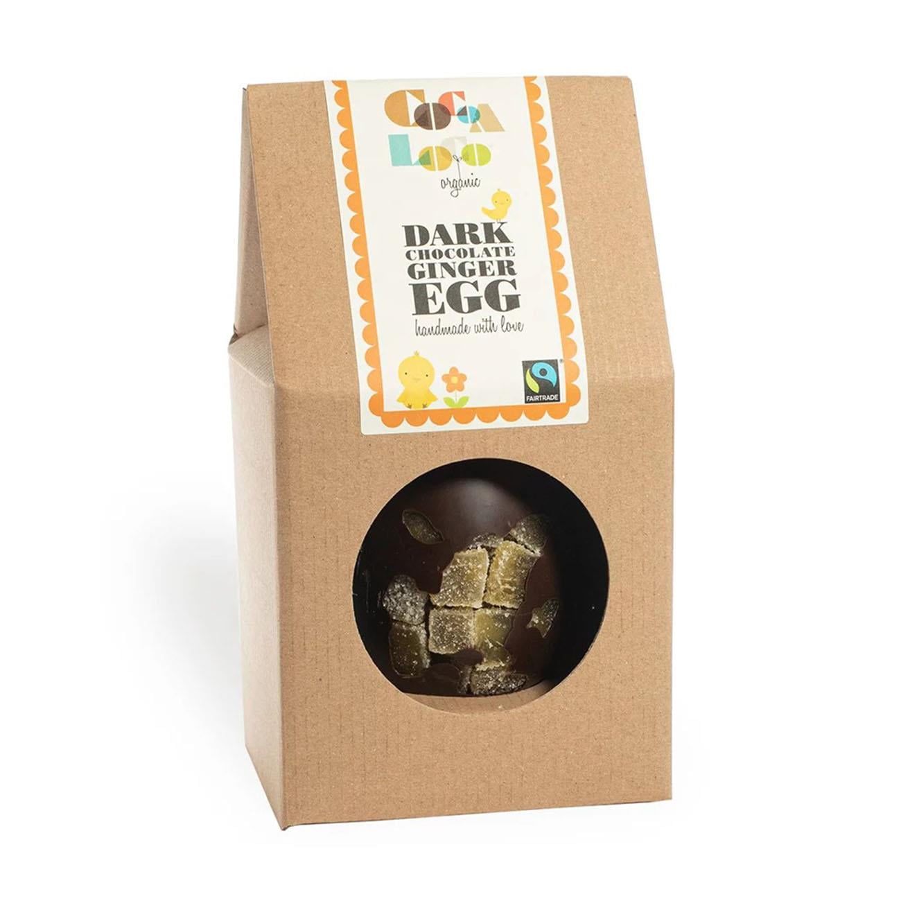 Cocoa Loco Organic Dark Chocolate Ginger Filled Dark Buttons Easter Egg ...