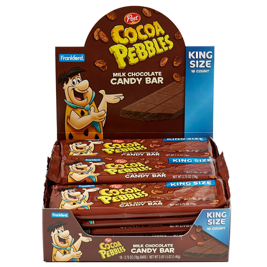 Cocoa Pebbles Milk Chocolate Candy Bar, Crispy Cocoa Cereal Snack, 2.75 ...