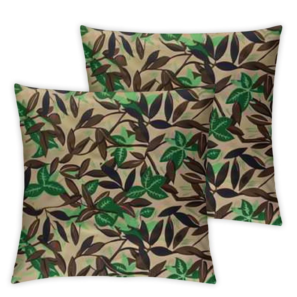 Cocoa Pillow Sham Set of 2, Chocolate Branches Sketch Natural Herbal ...