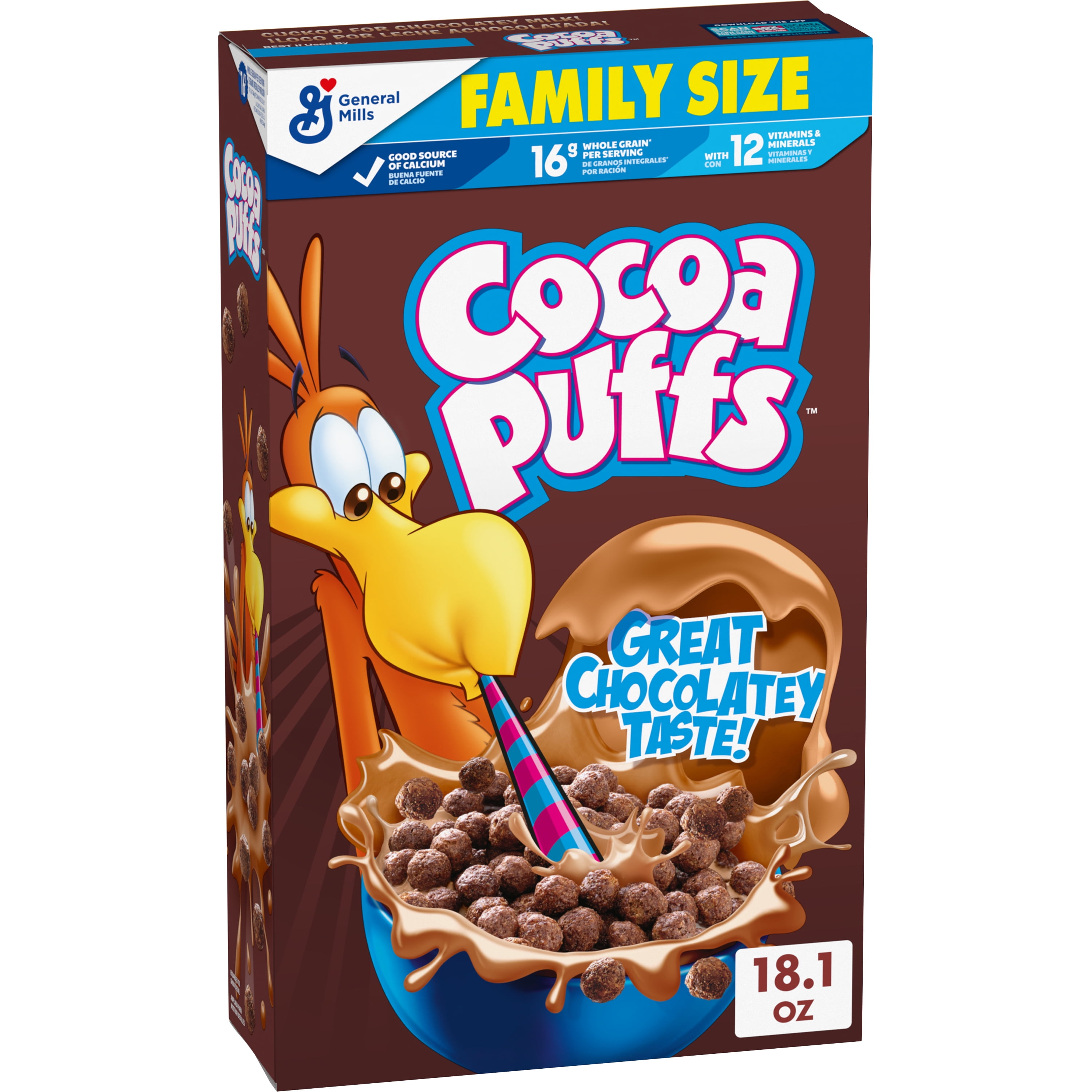 Cocoa Puffs, Chocolate Breakfast Cereal with Whole Grains, 18.1 oz ...
