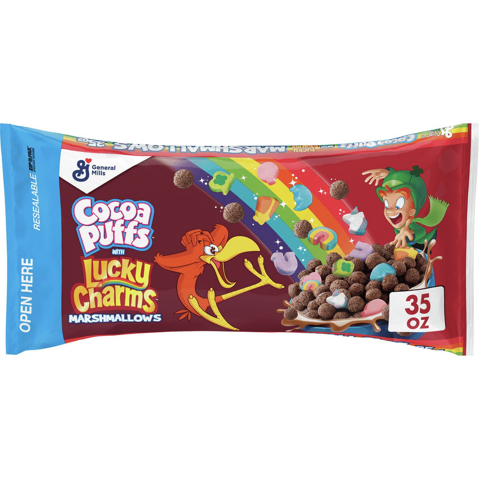 Cocoa Puffs Lucky Charms Breakfast Cereal, 35 oz - Walmart.com