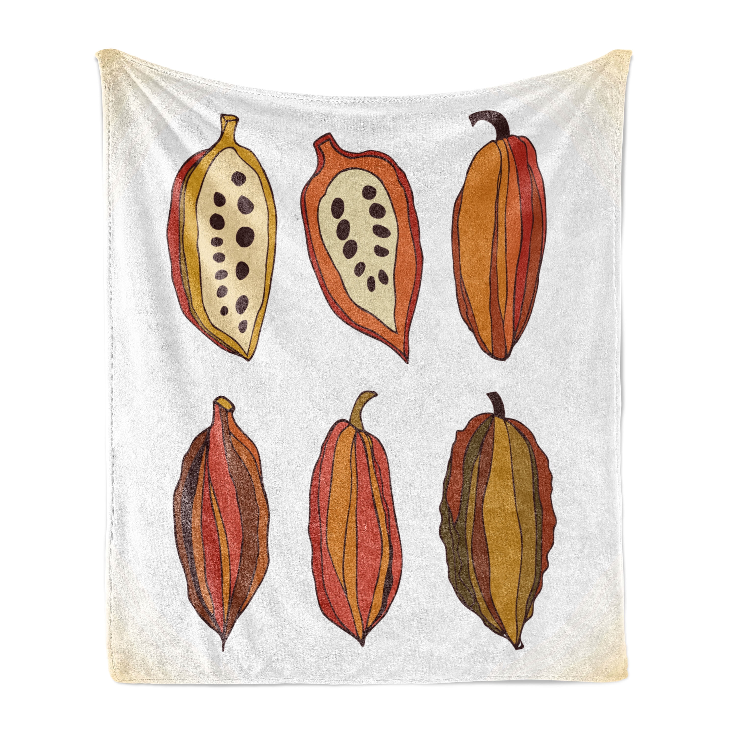 Cocoa Soft Flannel Fleece Throw Blanket, Earth Tones Cocoa Beans ...