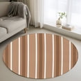 Cocoa White Stripes 3FT Round Area Rugs for Living Room Modern ...