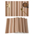 Cocoa White Stripes Cotton Linen Placemats Set of 1, Modern Minimalist ...