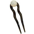 Cocoanut jelly round retro simple bead U-shaped acrylic hairpin, hair ...