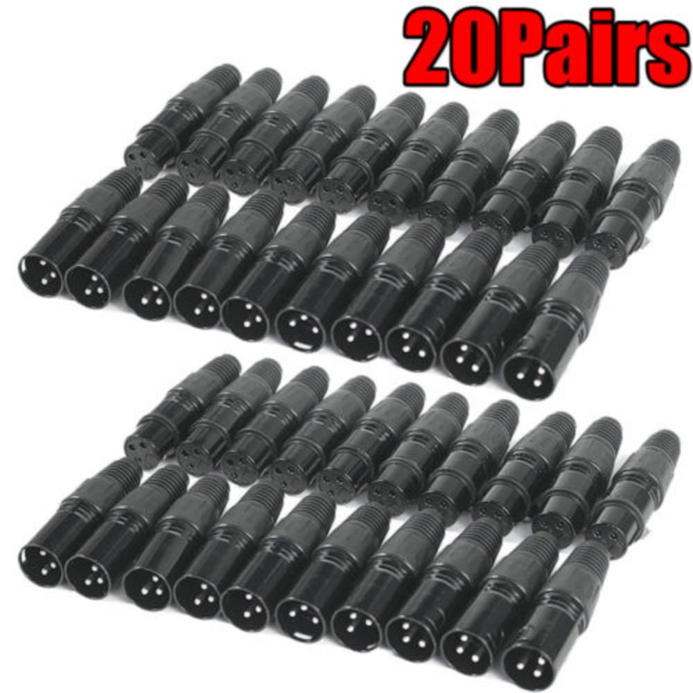 Cocobaby 10/20/30/40Pair Microphone Connector XLR DMX 3 Pin Male&Female ...