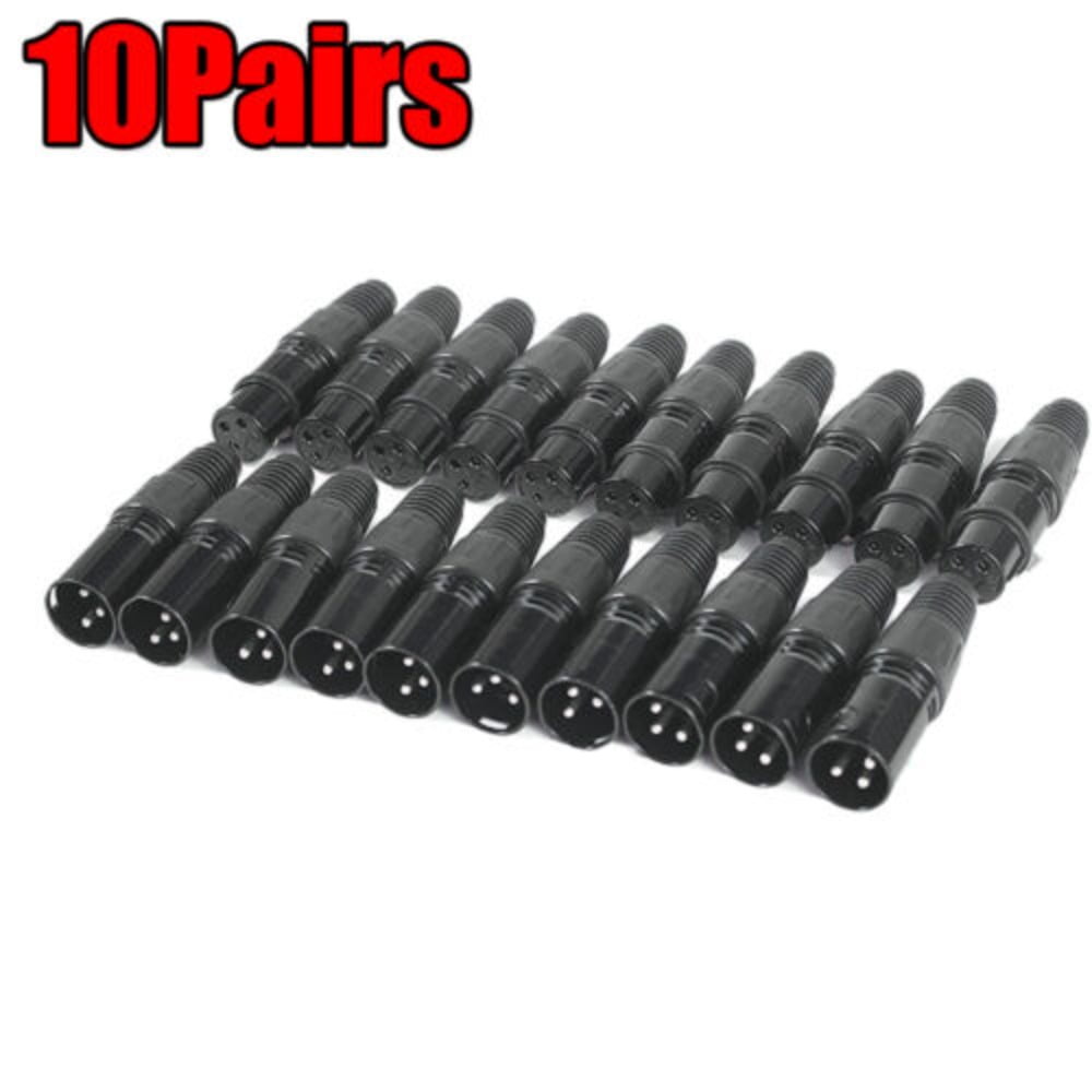 Cocobaby 10/20/30/40Pair Microphone Connector XLR DMX 3 Pin Male&Female ...