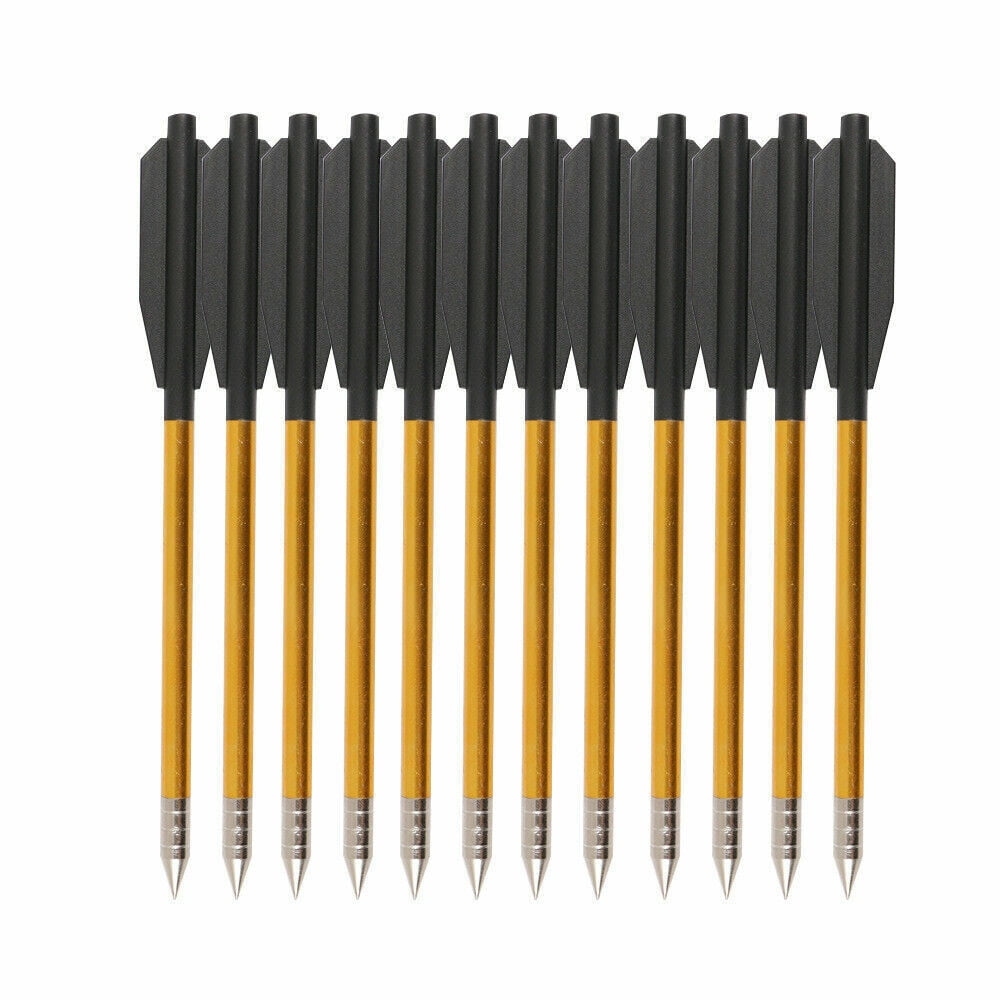 Cocobaby 12pcs Aluminum Crossbow Bolts Arrows 6mm, 6.3 inch for Hunting ...
