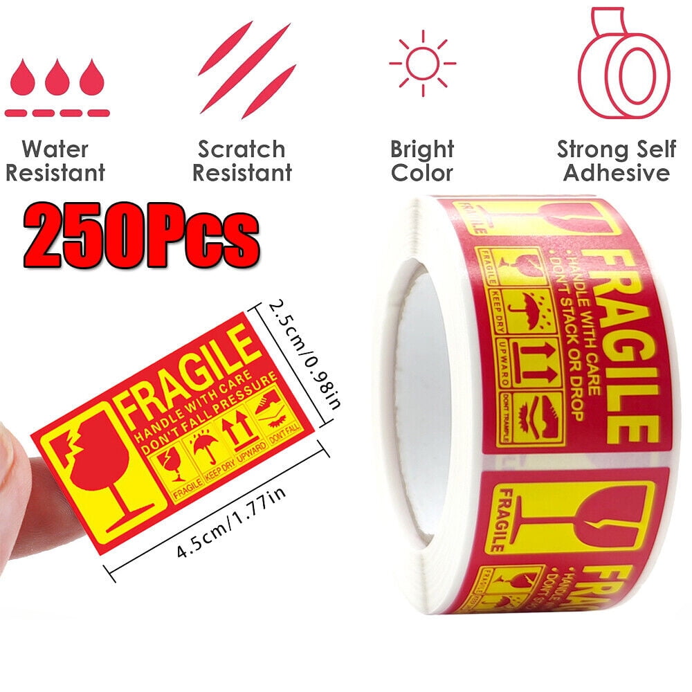 Cocobaby 250Pcs 1.77" Handle With Care Fragile Do Not Stack Or Drop ...