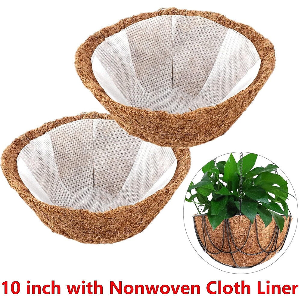 Cocobaby 2PCS 10" Round Coco Liner Coconut Coco Replacement Liner with ...