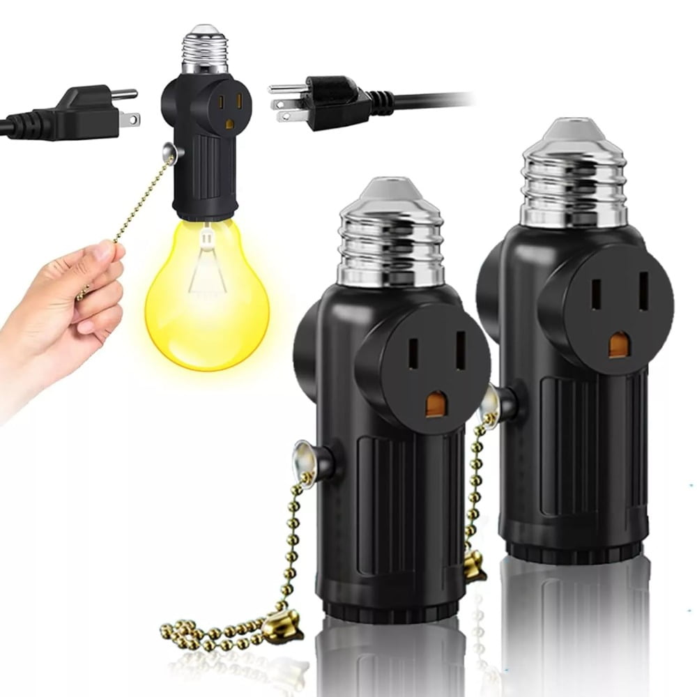 Cocobaby 2X 2/3 Light Socket to Plug Adapter Prong Light Bulb Outlet ...
