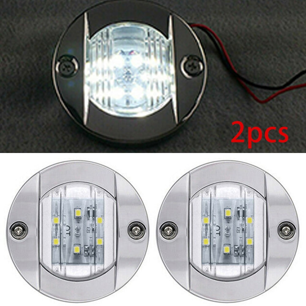 Cocobaby 2x Round Marine Boat LED Stern Lights White Cabin Deck ...