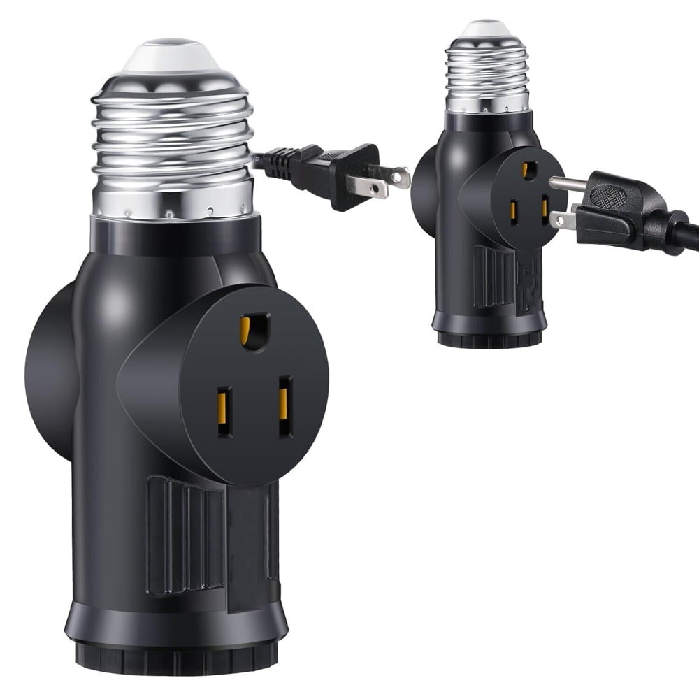 Cocobaby 3 Prong Light Bulb Outlet Socket Adapter E26 E27 Light Socket ...